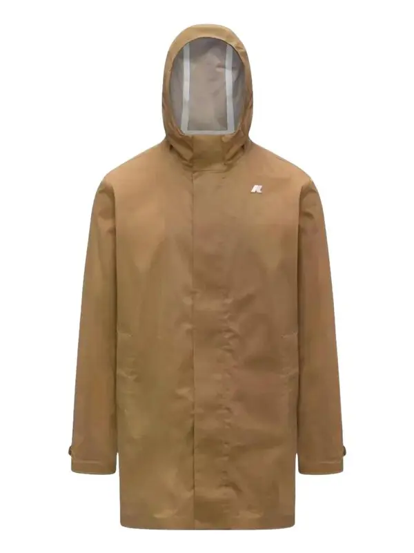 K-WAY Tommy Hooded Raincoat - Brown