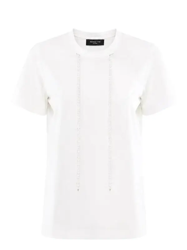 NENETTE Fersi Crystal-embellished Jersey T-shirt - White