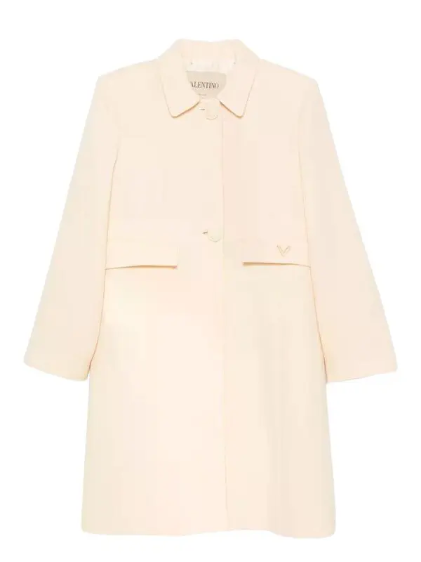 Valentino Garavani Vlogo Signature Virgin Wool Coat - Neutrals
