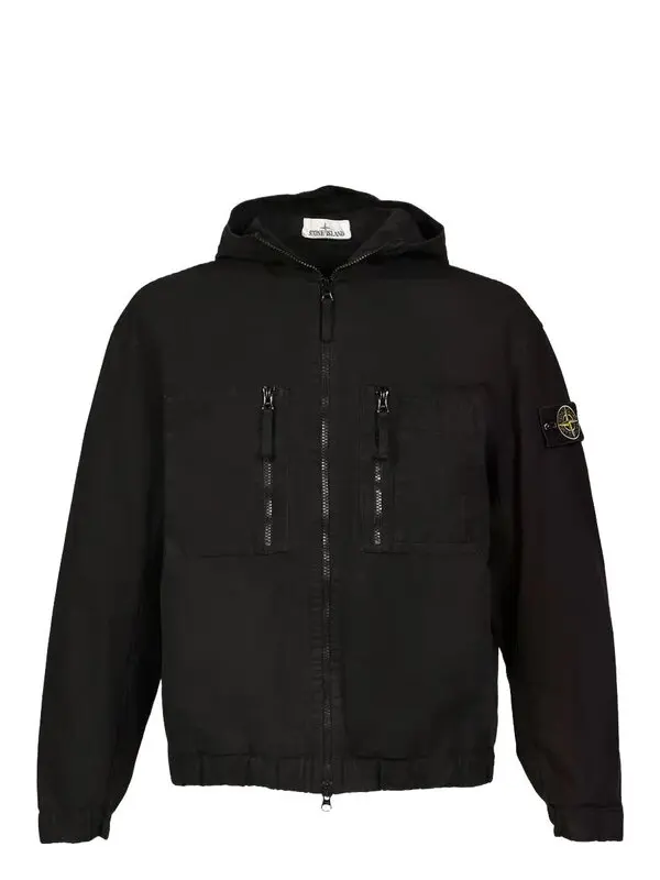 Stone Island Logo-patch Hooded Jacket - Black
