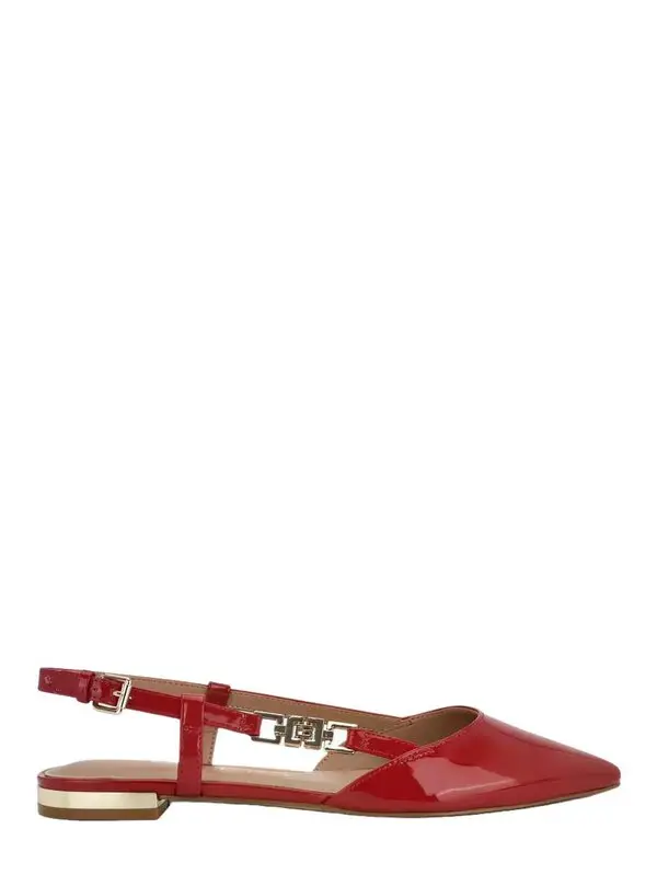 Guess Leather Slingback Ballet Flats - Red