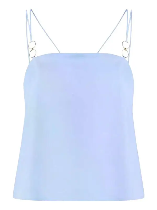 NENETTE Flix Pleated-back Ring-detail Top - Blue