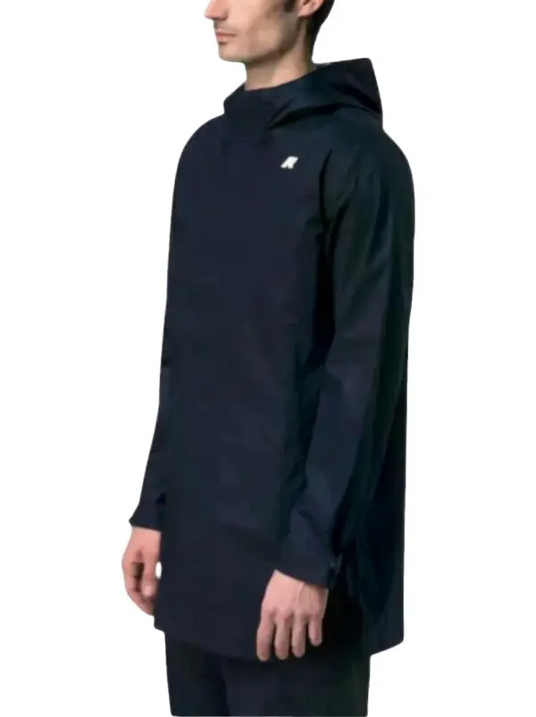 K-WAY Tommy Hooded Logo-detail Coat - Blue