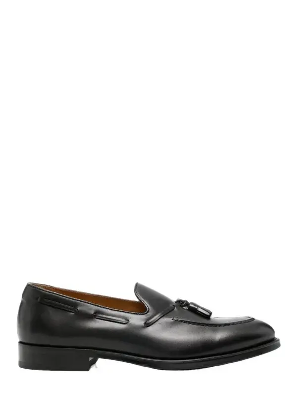 DOUCAL'S Tassel Leather Loafers - Black
