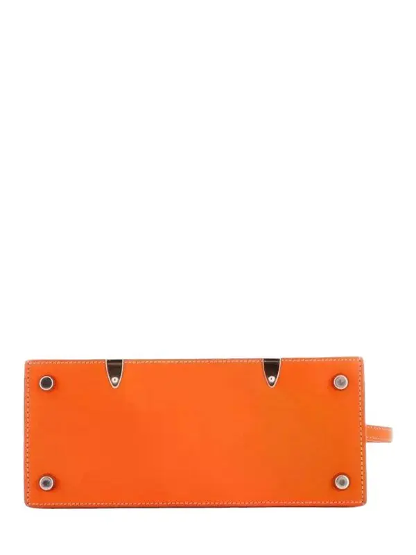 Goyard Structured Saigon Top Handle Bag Coated Canvas With Leather Mini Satchel - Orange