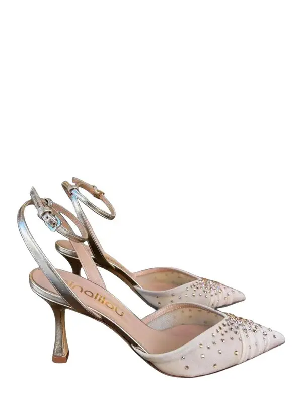 NINALILOU Crystal-embellished Slingback Pumps - Neutrals