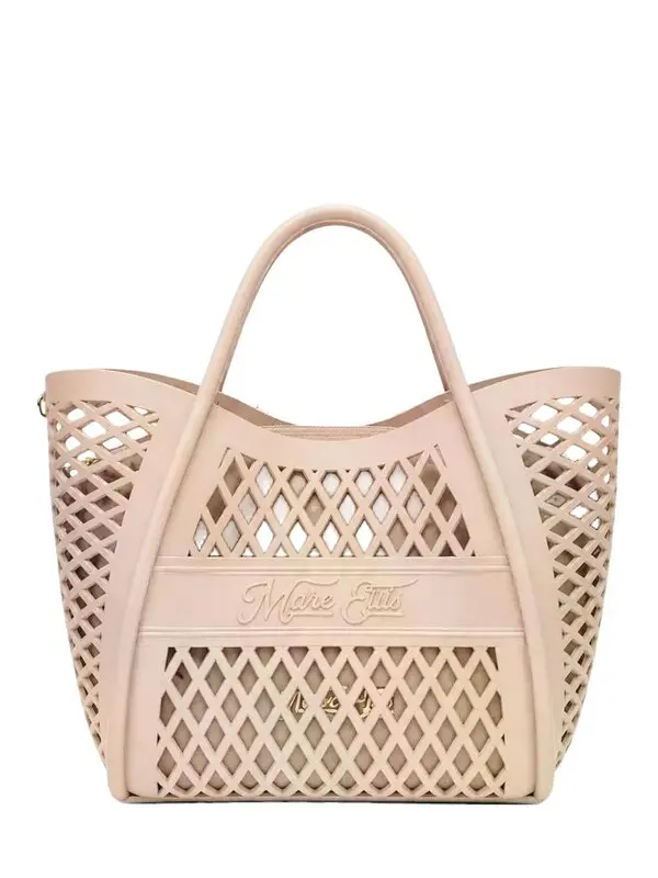 MARC ELLIS Small Flat Basket Tote Bag - Neutrals
