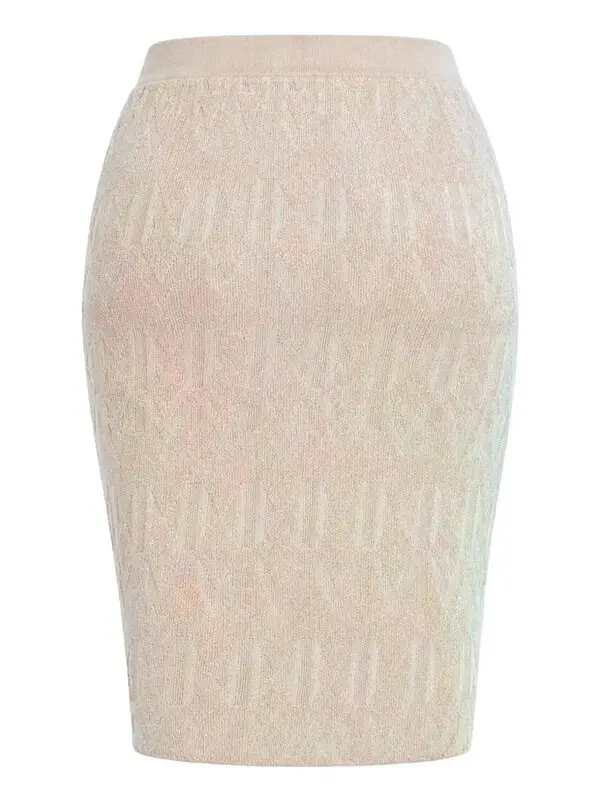 Guess Monogram Chenille Midi Skirt - Neutrals