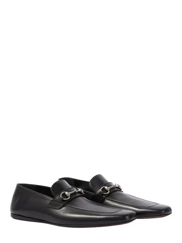 Gucci Ragazzo Horsebit Leather Loafers - Black