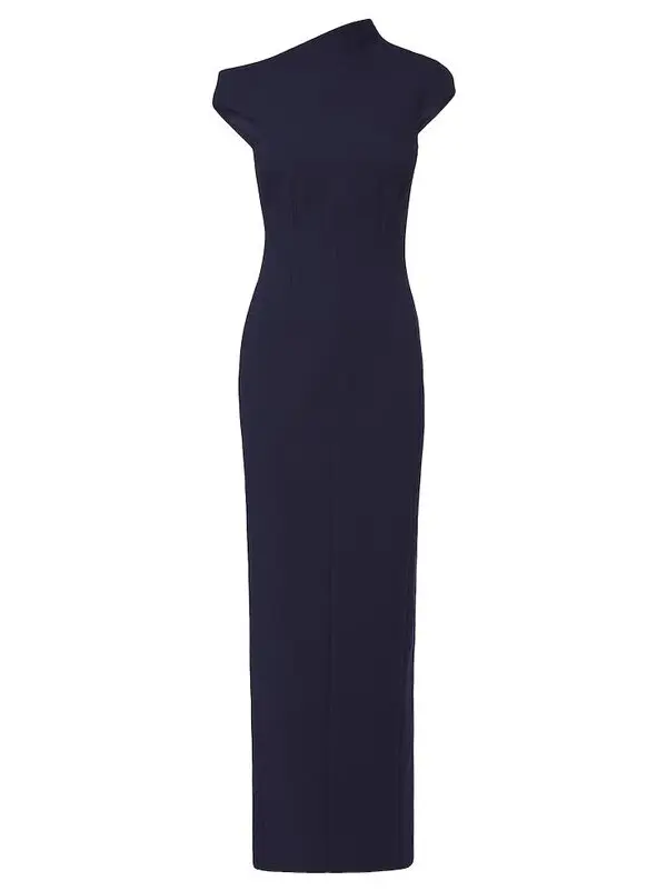 Solace London Arion Asymmetric Crepe Cocktail Dress - Blue