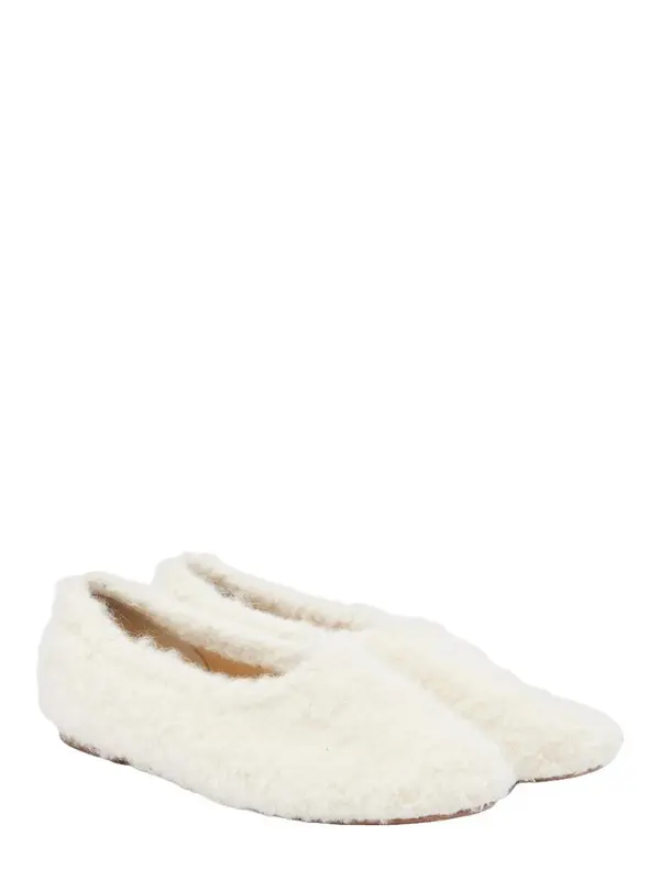 Gabriela Hearst Emperor Shearling Ballet Flats - White