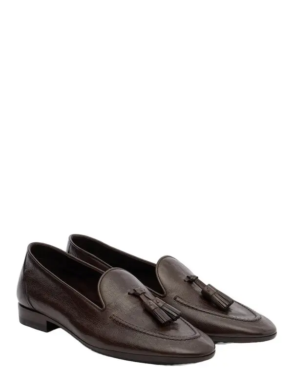THE ROW Caden Leather Loafers - Brown