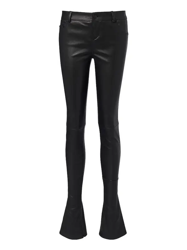 Gucci Leather Slim Pants - Black