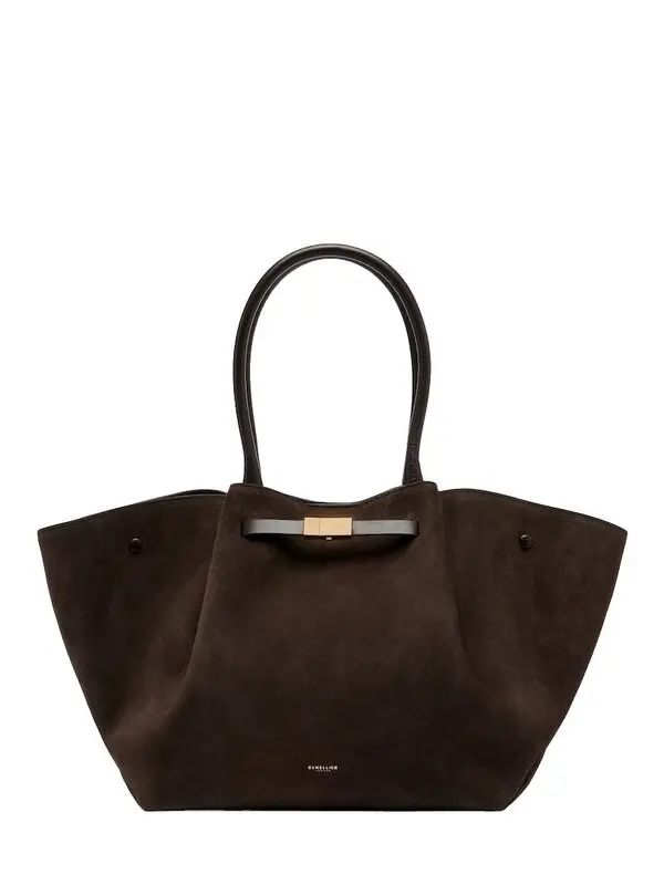 DEMELLIER New York Medium Suede Tote Bag - Brown