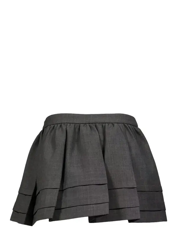 SHUSHU/TONG Tiered Pleated Mini Skirt - Grey