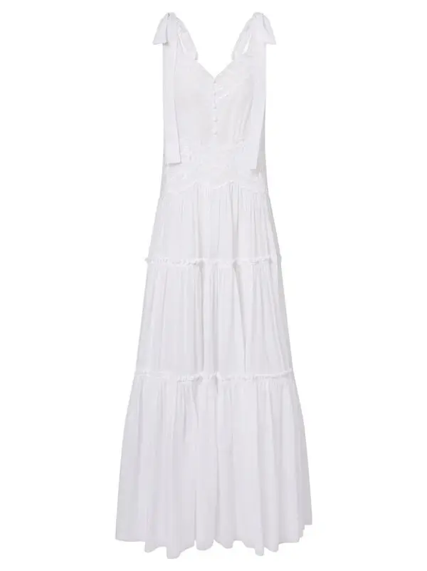 Chloé Cotton Voile Maxi Dress - White
