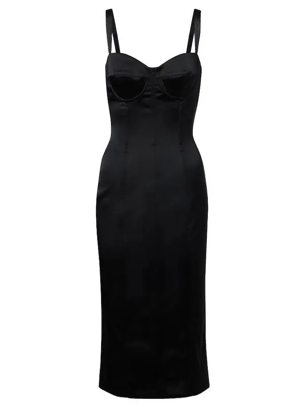 Dolce & Gabbana Satin Corset Dress - Black