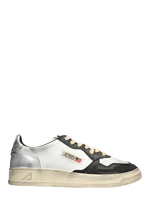 AUTRY Medalist Vintage Leather Trainers - Silver Com