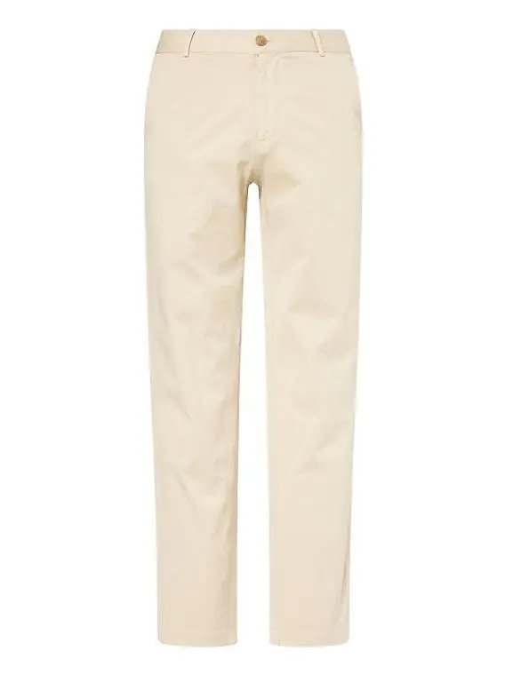 Sunspel Regular-fit Flat-front Stretch-cotton Chino Trousers - Light Stone