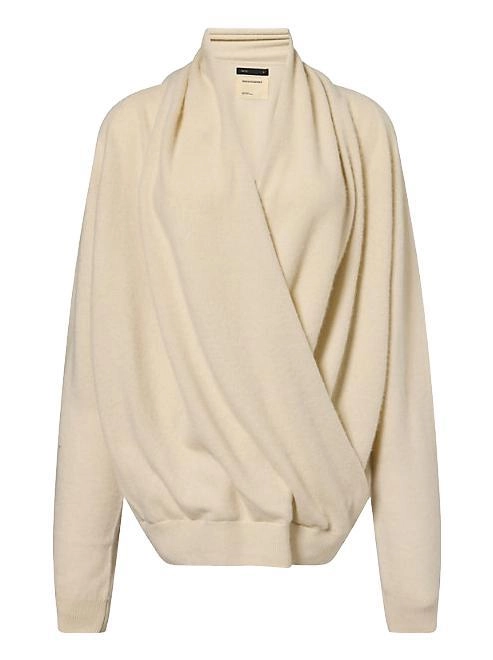 Frenckenberger Cross Draped Cashmere Jumper - Chalk