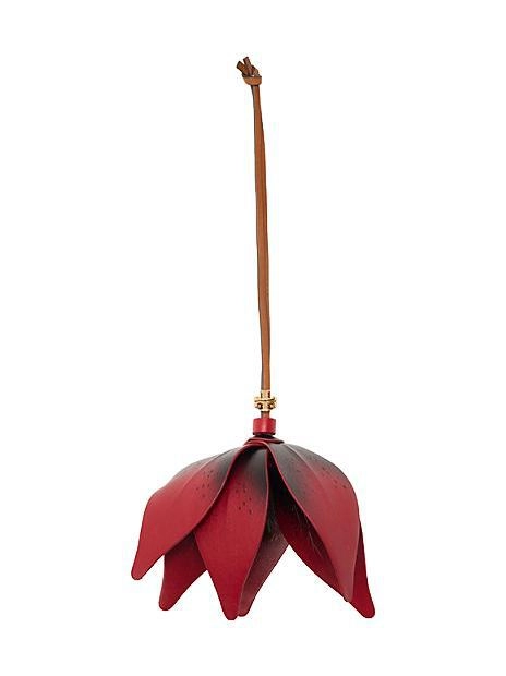 Tory Burch Flower Leather Bag Charm - Red