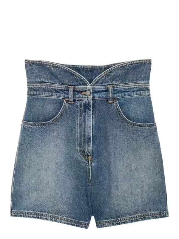 Philosophy Di Lorenzo Serafini Quilted High-waisted Shorts - Blue