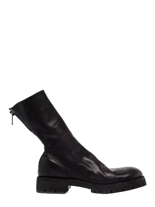 Guidi Zip-fastening Leather Ankle Boots - Black