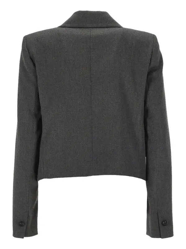 Marella Single-breasted Crop Blazer - Grey