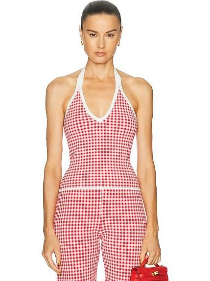 Posse Micah Halter Top - Red Gingham