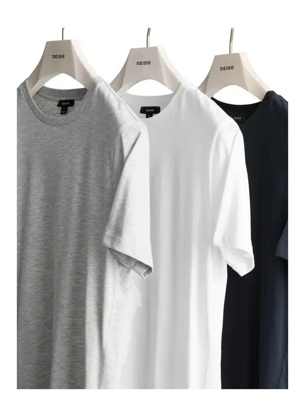 REISS Packs Bless 3 Pack Cotton Crew-neck Tailored-fit T-shirts 3-pack - Multi