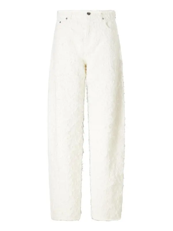 HAIKURE Double Frayed Mid-rise Barrel-leg Jeans - Neutrals