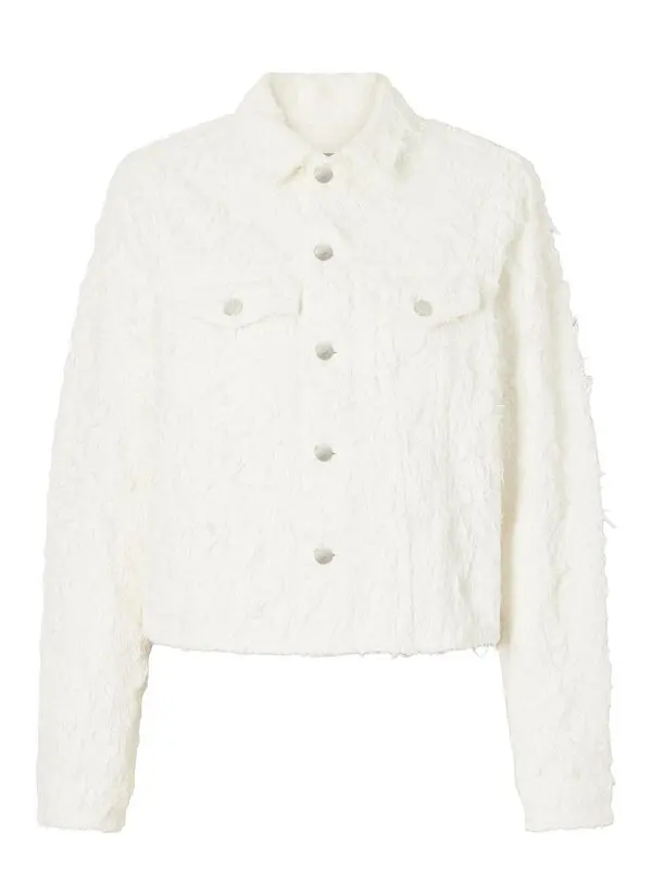 HAIKURE Cherry Frayed Denim Jacket - Neutrals