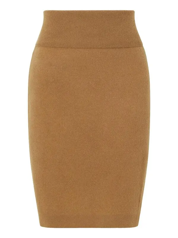 Stella McCartney Wool Midi Skirt - Brown