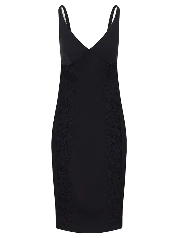 Stella McCartney Lace-trimmed Stretch-cady Mini Dress - Black