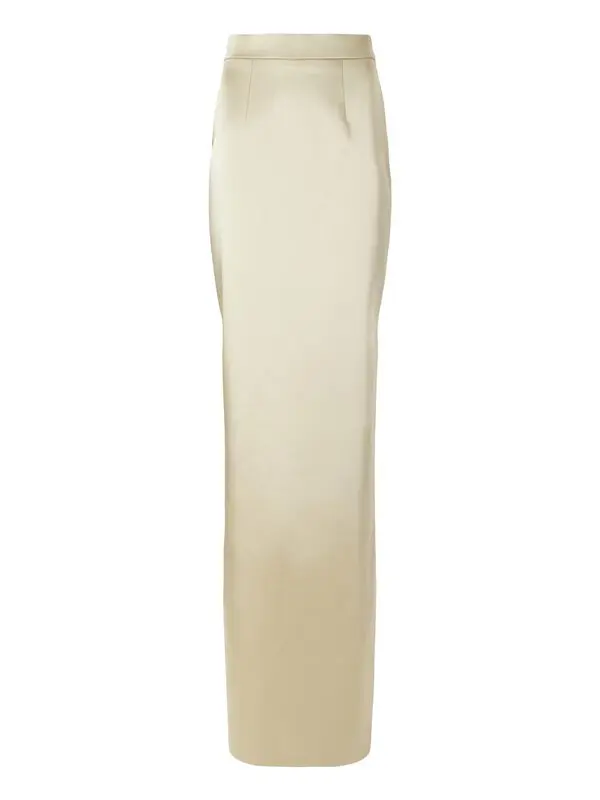 ILKYAZ OZEL Sirena Satin Maxi Skirt - Neutrals