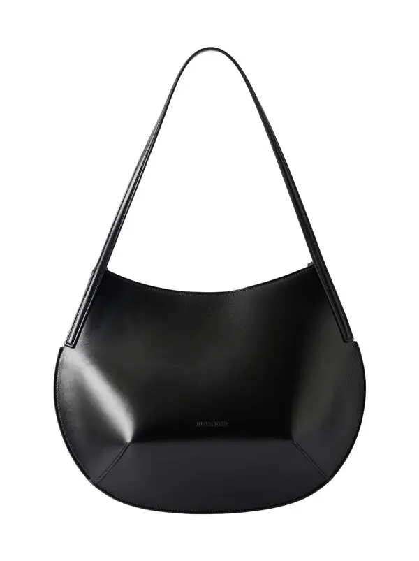 JIL SANDER Kante Leather Shoulder Bag - Black