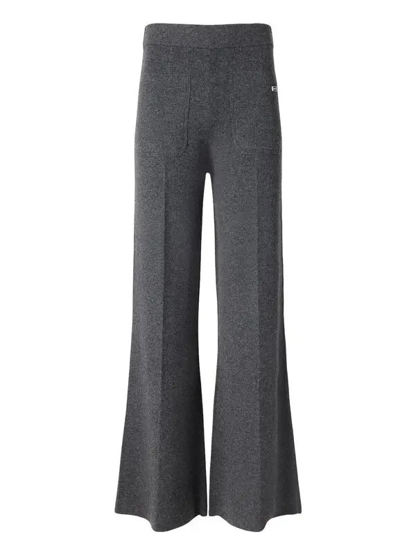 Victoria Beckham Alina Merino Wool And Cashmere-blend Pants - Gray