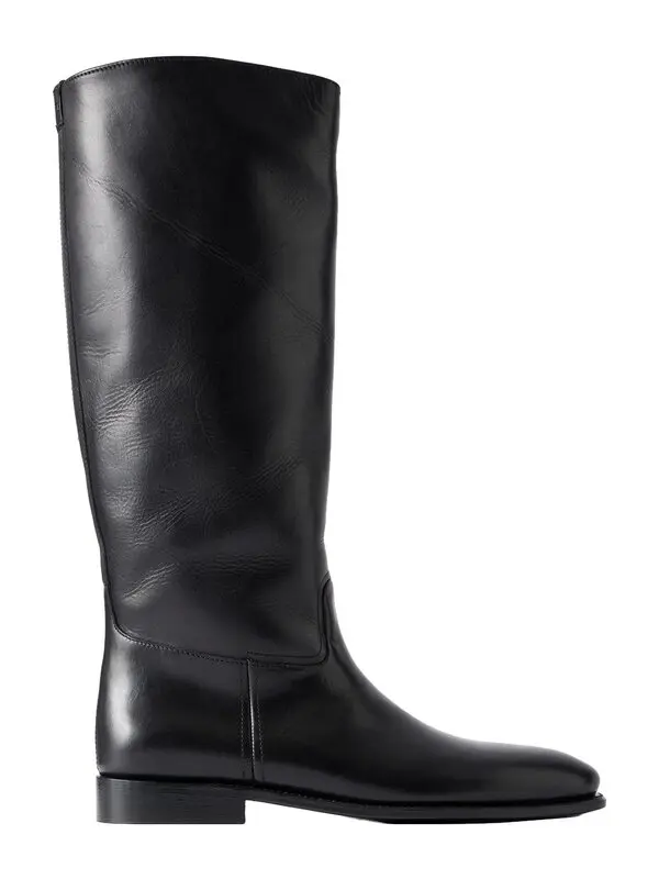Polo Ralph Lauren Leather Knee Boots - Black