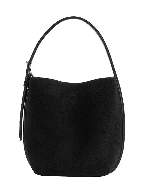 TOTEME Belted Suede Tote - Black