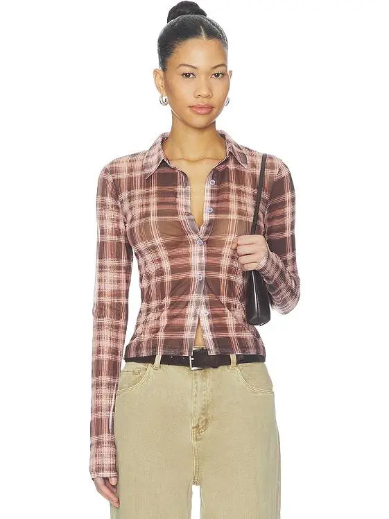 ALL THE WAYS Boden Check Mesh Shirt - Multi