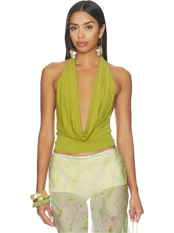 MIMCHIK Nico Halter Top In . Also - Olive