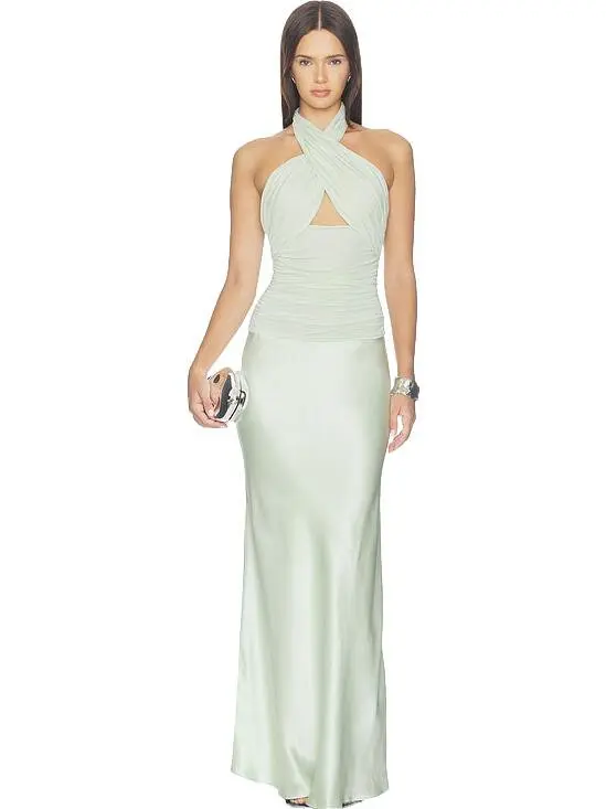 Misha Collection The Nyx Contrast Dress - Green