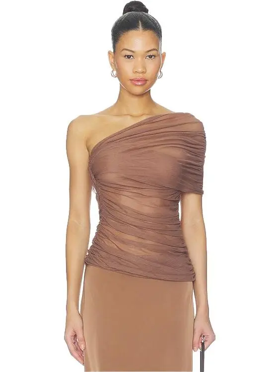 Misha Collection The Interwoven Jersey Top - Brown