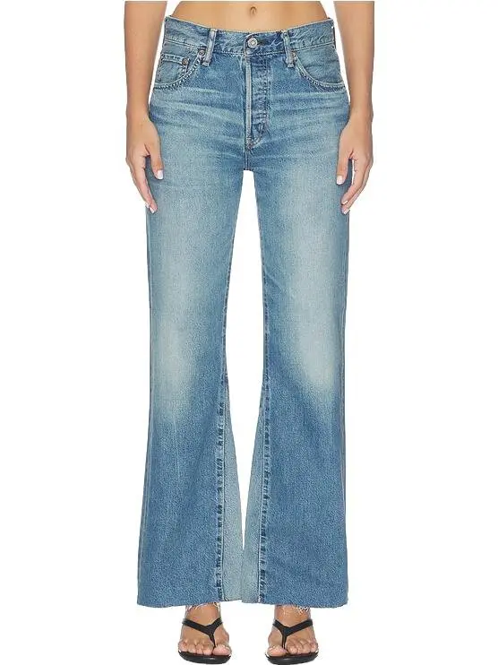 Moussy Vintage Asheville Remake Flare Jeans - Blue