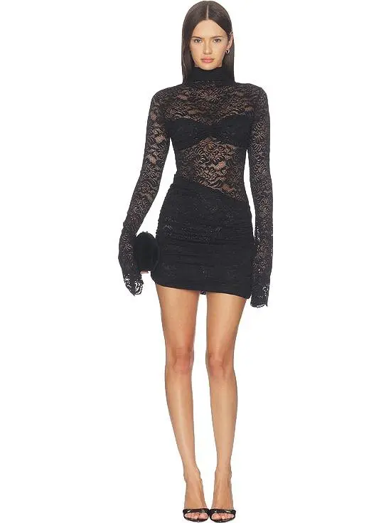 BANANHOT Francisca Lace Mini Dress - Black