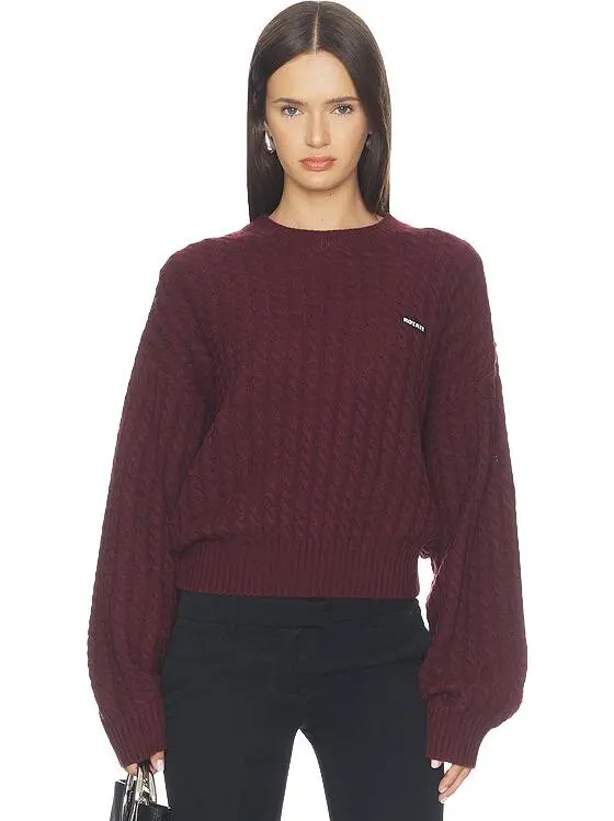 ROTATE BY BIRGER CHRISTENSEN Cable Crewneck Sweater In . Also - Red