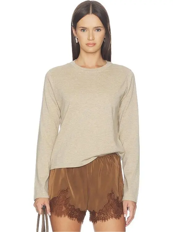 Rails Cotton Cashmere Long Sleeve Tee - Brown