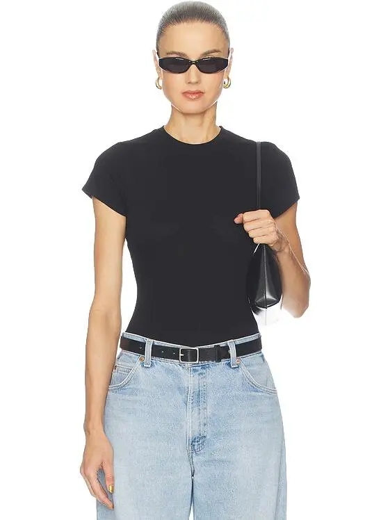 RE/DONE 60s Slim Tee Bodysuit In . Also - Black