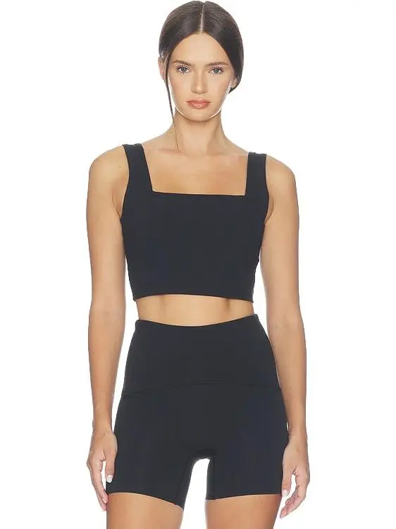 Spanx Get Moving Cropped Square Neck Shelf Tank Top In . Also - Black