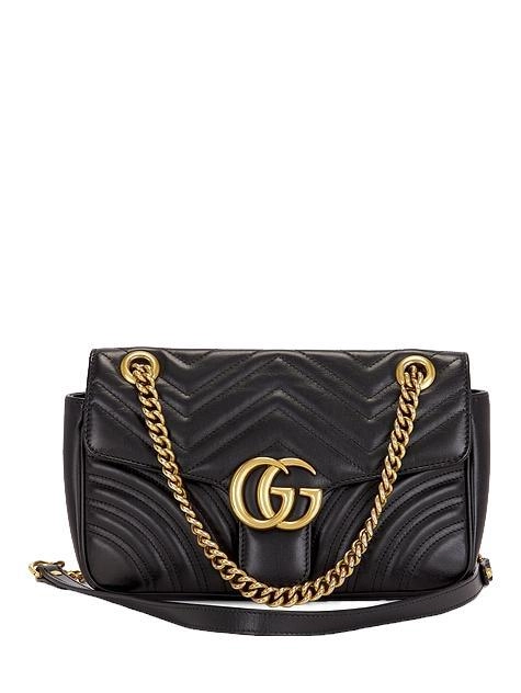 FWRD RENEW Gucci Gg Marmont Shoulder Bag - Black